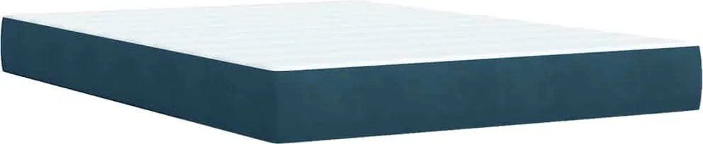 Box spring postel s matrací tmavě modrá 140x200 cm samet 3286346