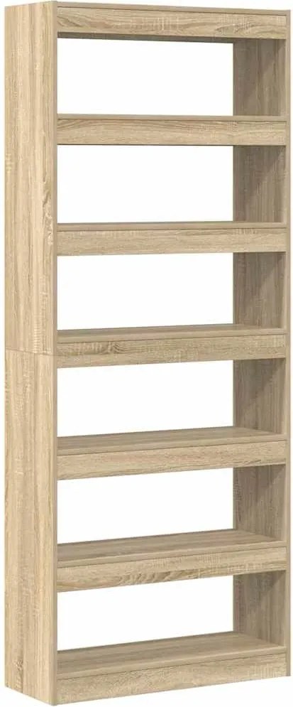Knihovna 6 úrovní 80 x 30 x 198 cm Kompozitní dřevo Sonoma dub 3333918