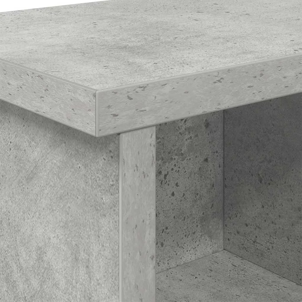 věšák, nástěnný, 4 poličky, háčky, kompozitní dřevo, 26x75x16 cm, beton šedá, Dekorino TK20260021