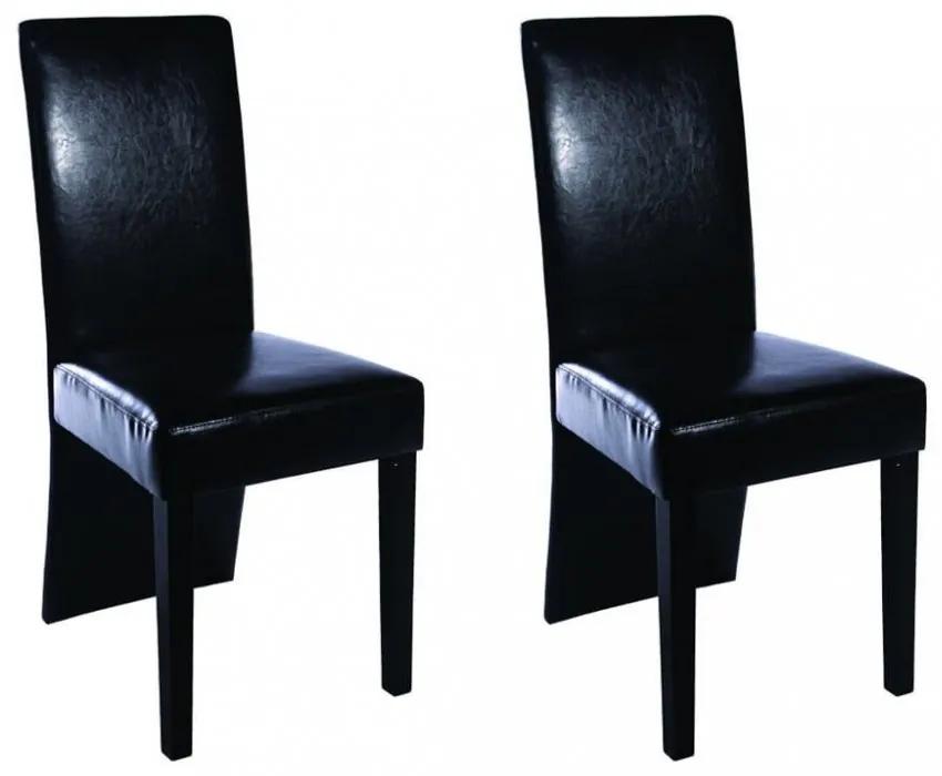 Jídelní židle 2 ks umělá kůže / dřevo Dekorhome Černá