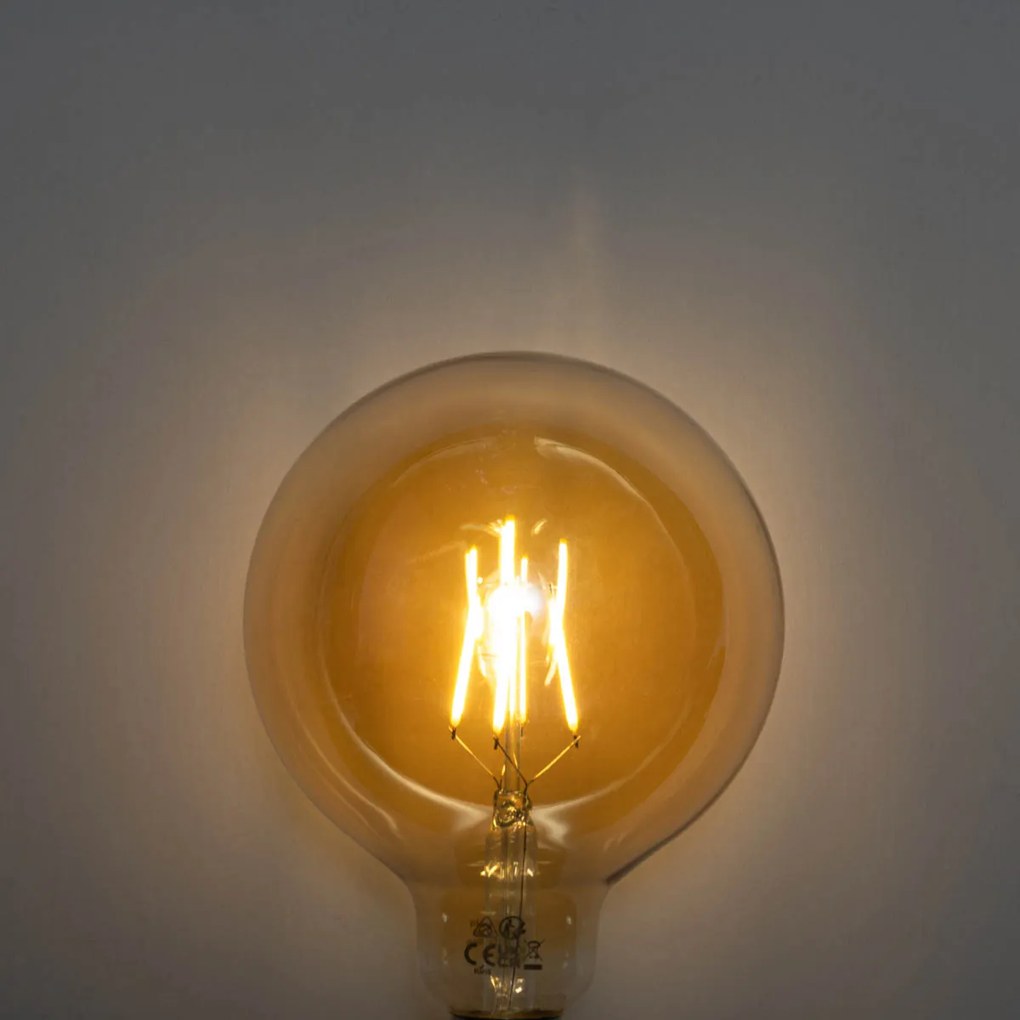 Sada 5 E27 3-stupňových stmívatelných LED žárovek zlatých G125 4W 450 lm 2700K