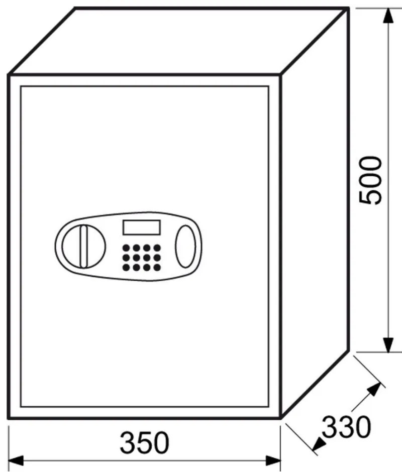Nábytkový sejf RS 50, s elektrickým zámkem, šedá