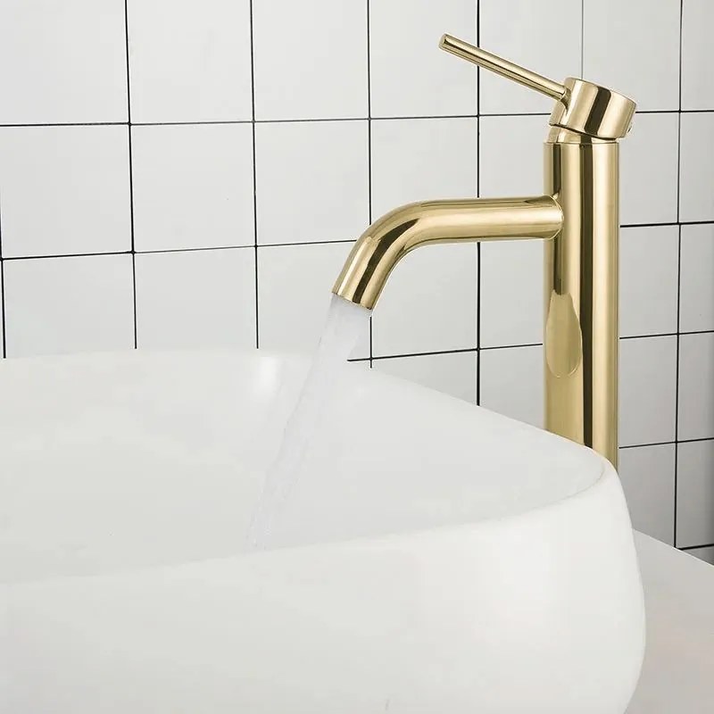 Rea Lungo - Vysoká umyvadlová baterie, Zlatá, REA-B9409