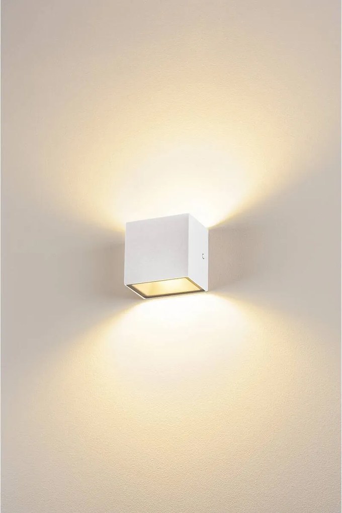 LA 1002033 SITRA CUBE WL, LED venkovní nástěnné a stropní nástavbové svítidlo, bílá, IP44, 3000K, 10W - BIG WHITE (SLV)