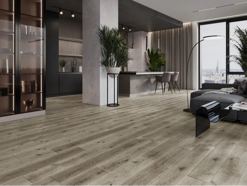 Mexen Kansas vinylové panely 1240 x 182 mm SPC 6,5 mm, podložka IXPE 1,5 mm, 4 V-drážka, Dub - F1032-1240-182-505-4V1-01