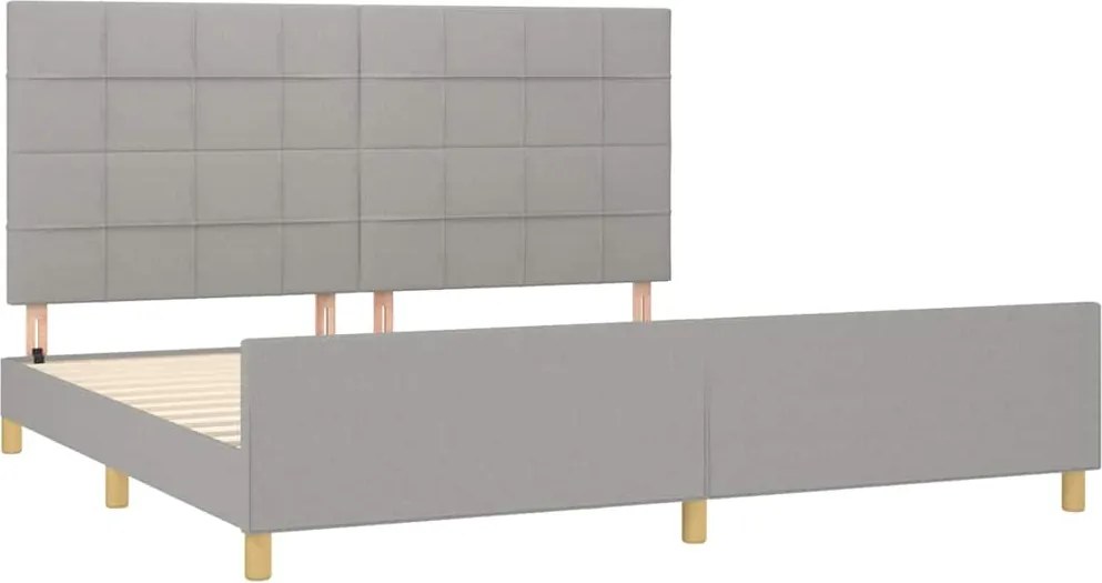 Rám postele bez matrace světle šedý 200 x 200 cm textil 3125081