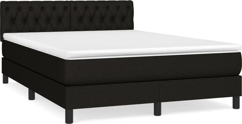 Box spring postel s matrací černá 140 x 190 cm textil 3140291