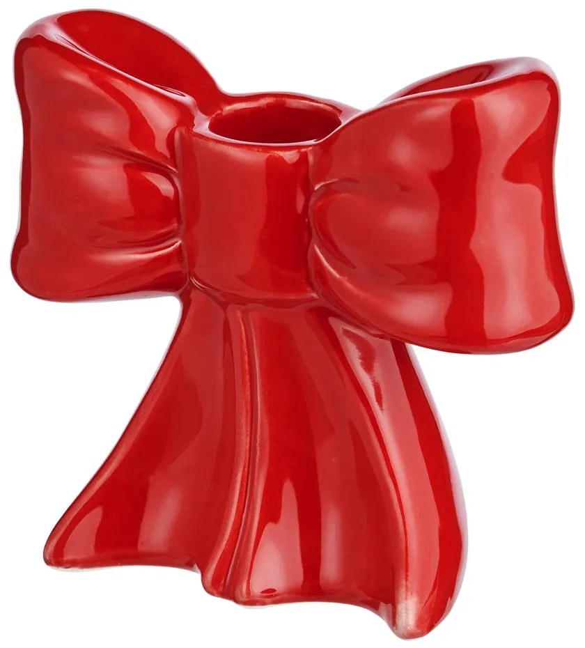 PRESENT Svícen mašle 10 cm - červená