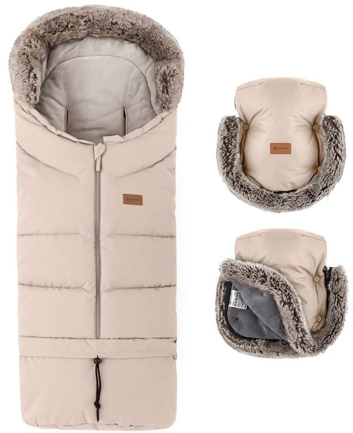 Fusak do kočárku petite&mars set fusak arctic 4v1 + rukavice na kočárek furry rose petal