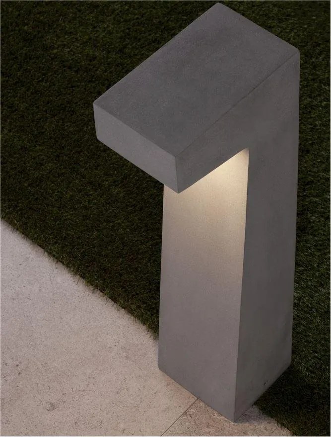 NV 9540212 Venkovní sloupkové svítidlo ARAN šedý beton skleněný difuzor LED 5W 3000K 120-230V IP65 - NOVA LUCE