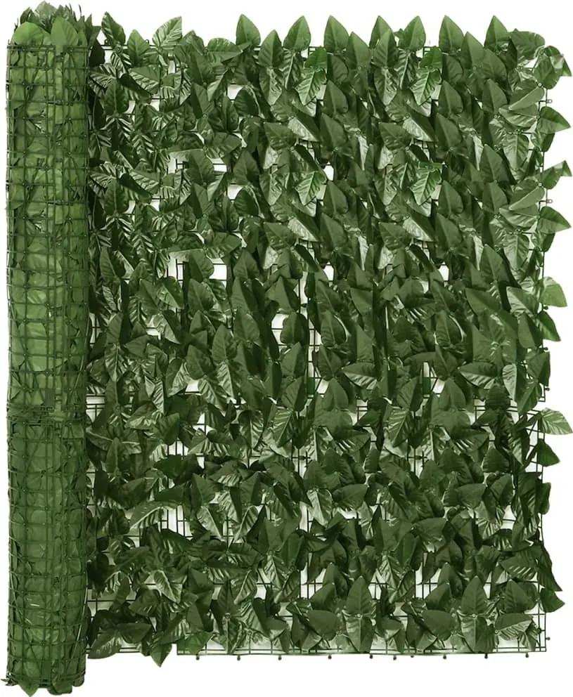 vidaXL Balkónová zástěna se mi listy 500 x 100 cm [315501] Barva: Zelená