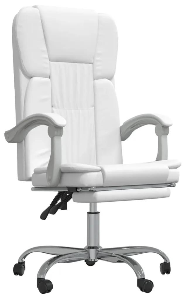 Polohovací kancelářská židle bílá umělá kůže - Default Title
