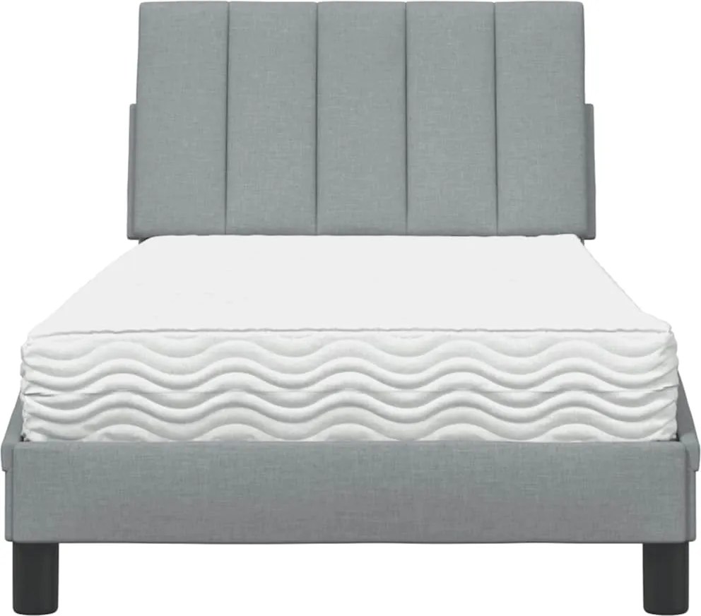 Postel s matrací Hanko světle šedá 80 x 200 cm textil 3310489