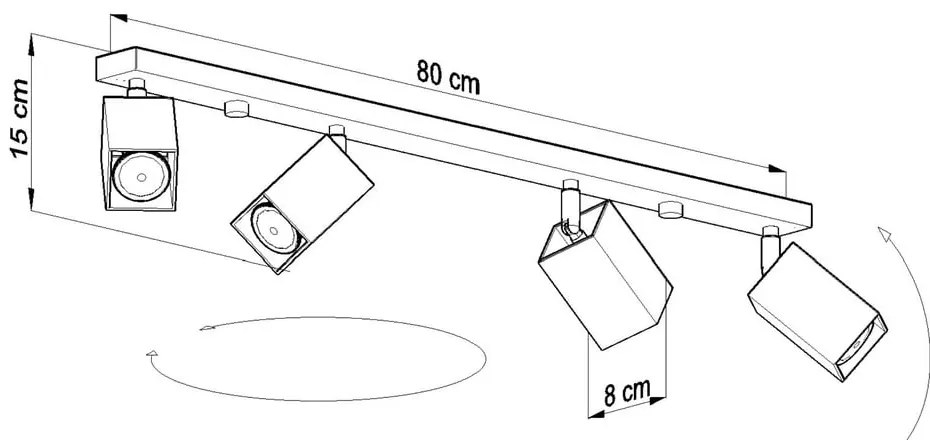 Černé stropní svítidlo Sollux Toscana