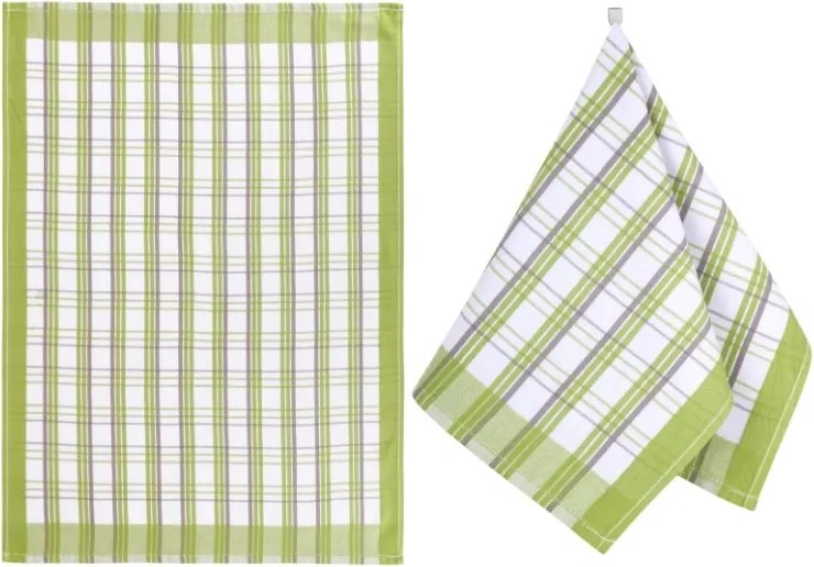 Bellatex Kuchyňská utěrka 1 ks 50x70 cm Kostka Zelená