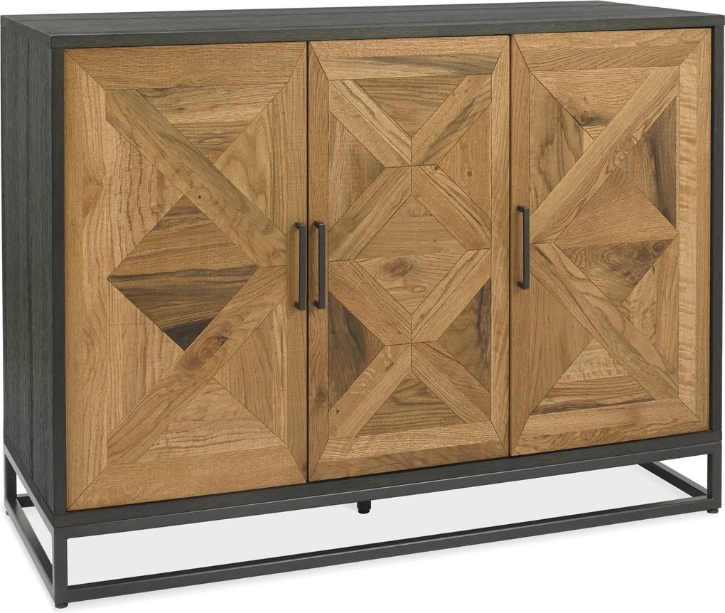 Komoda Indus 117 cm z masivu dub přírodní/grafit