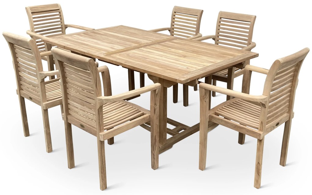 Nábytek Texim Faisal I. hranatý zahradní nábytek teak set 1+6