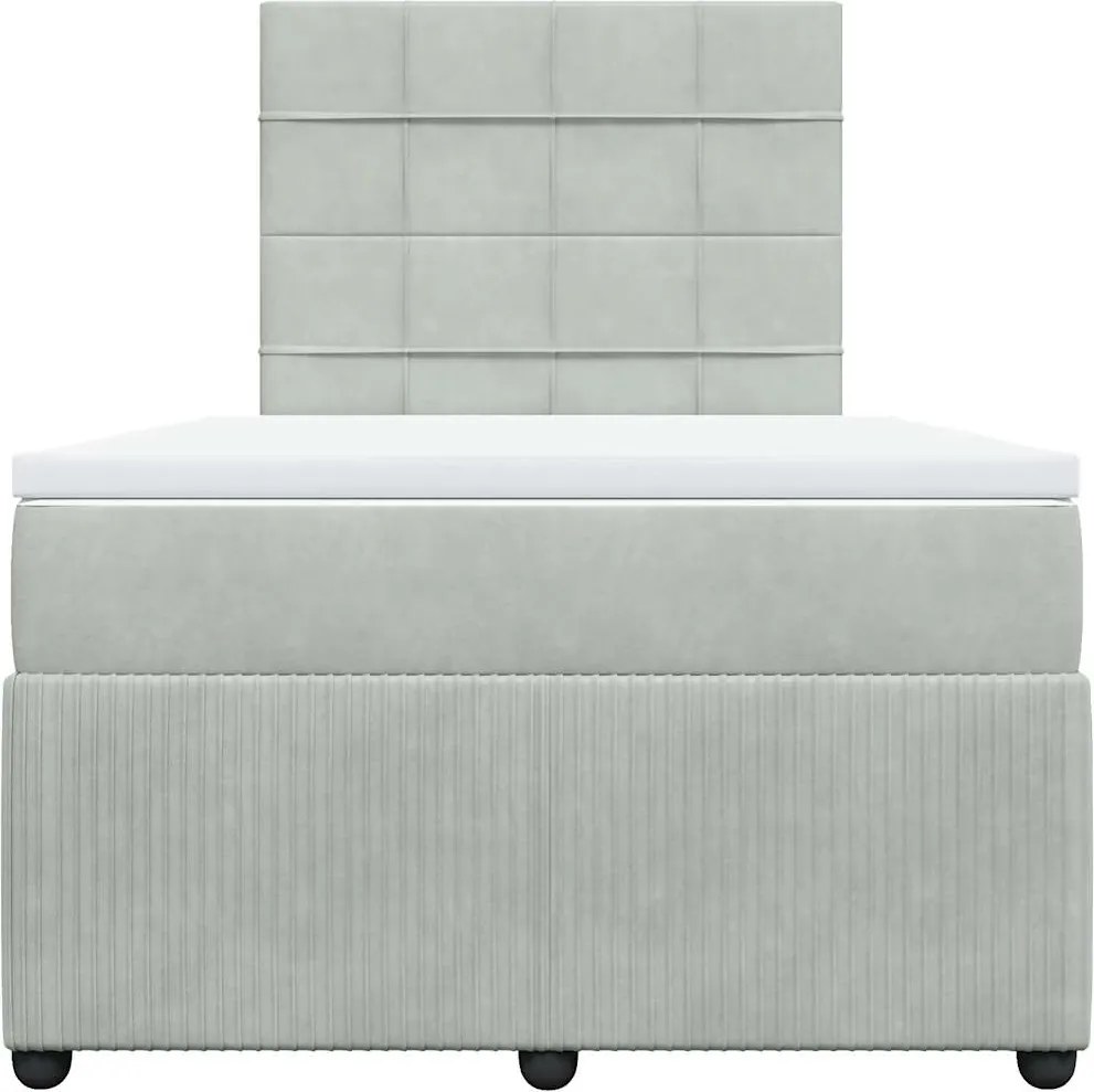 Box spring postel s matrací světle šedá 120 x 200 cm samet 3292310