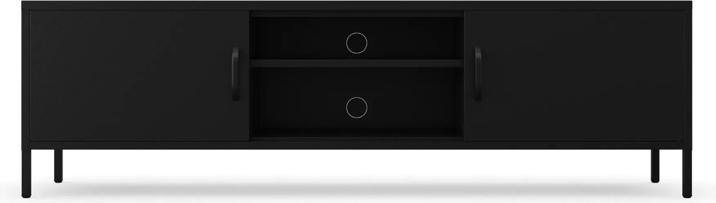 TV stolek kovový široký XL na nožkách, černá, 1700x400x500 mm: ROSARIA