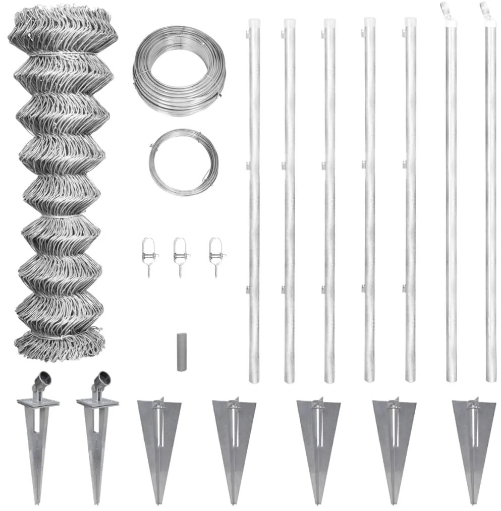 Drátěné pletivo se sloupky a kolíky pozinkovaná ocel 15 x 1 m