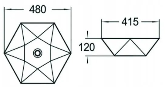 Mexen MERY umyvadlo, 48x41 CM, bílá, 21984800