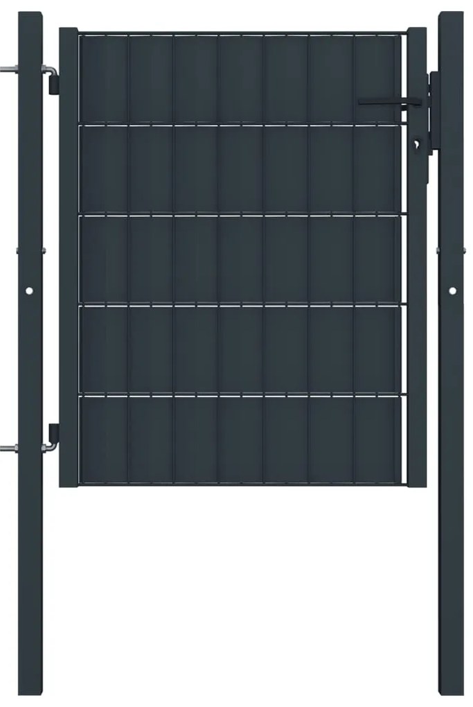 Plotová branka PVC a ocel 100 x 81 cm antracitová 145232