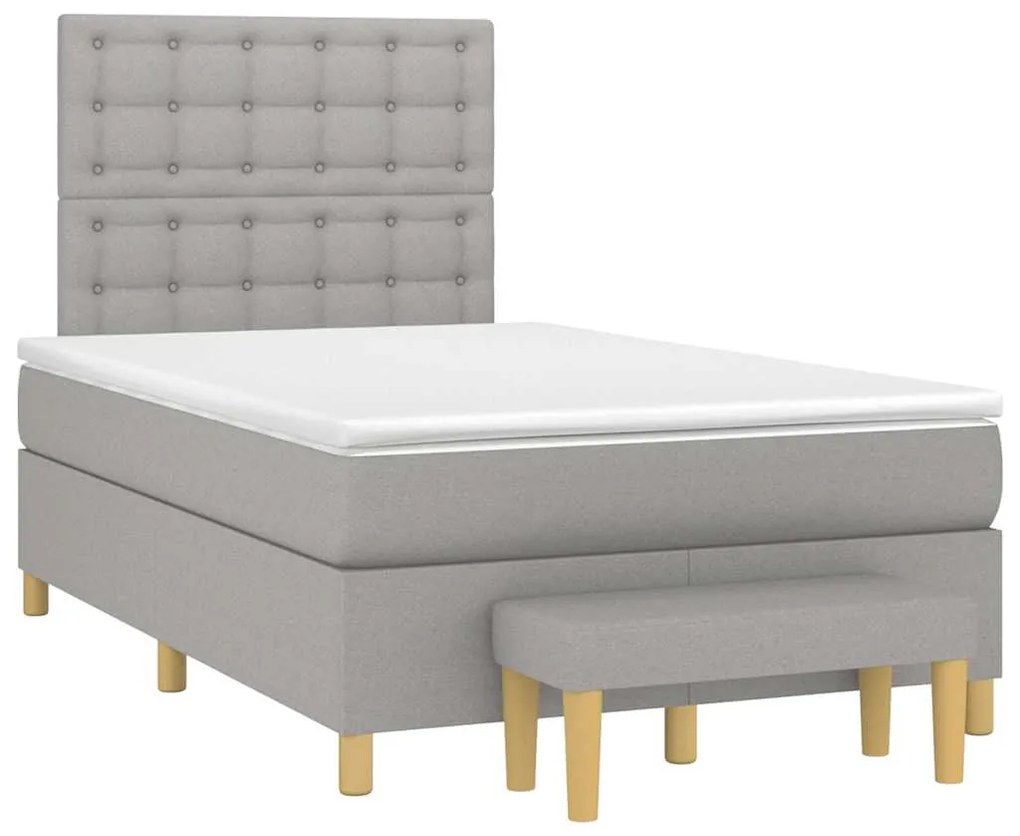 Box spring postel s matrací světle šedá 120x190 cm textil 3270432