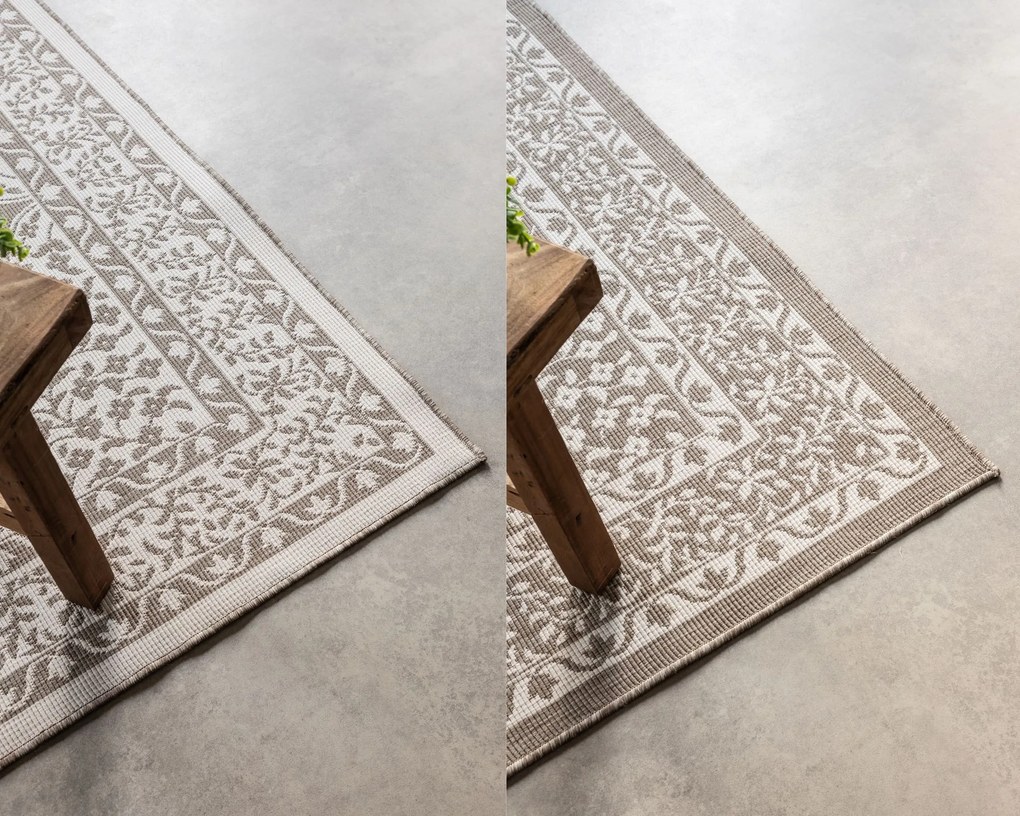 ELLE Decoration, Kusový koberec Gemini 106026 Linen z kolekce Elle – na ven i na doma, 120x170, béžová, chodba / předsíň