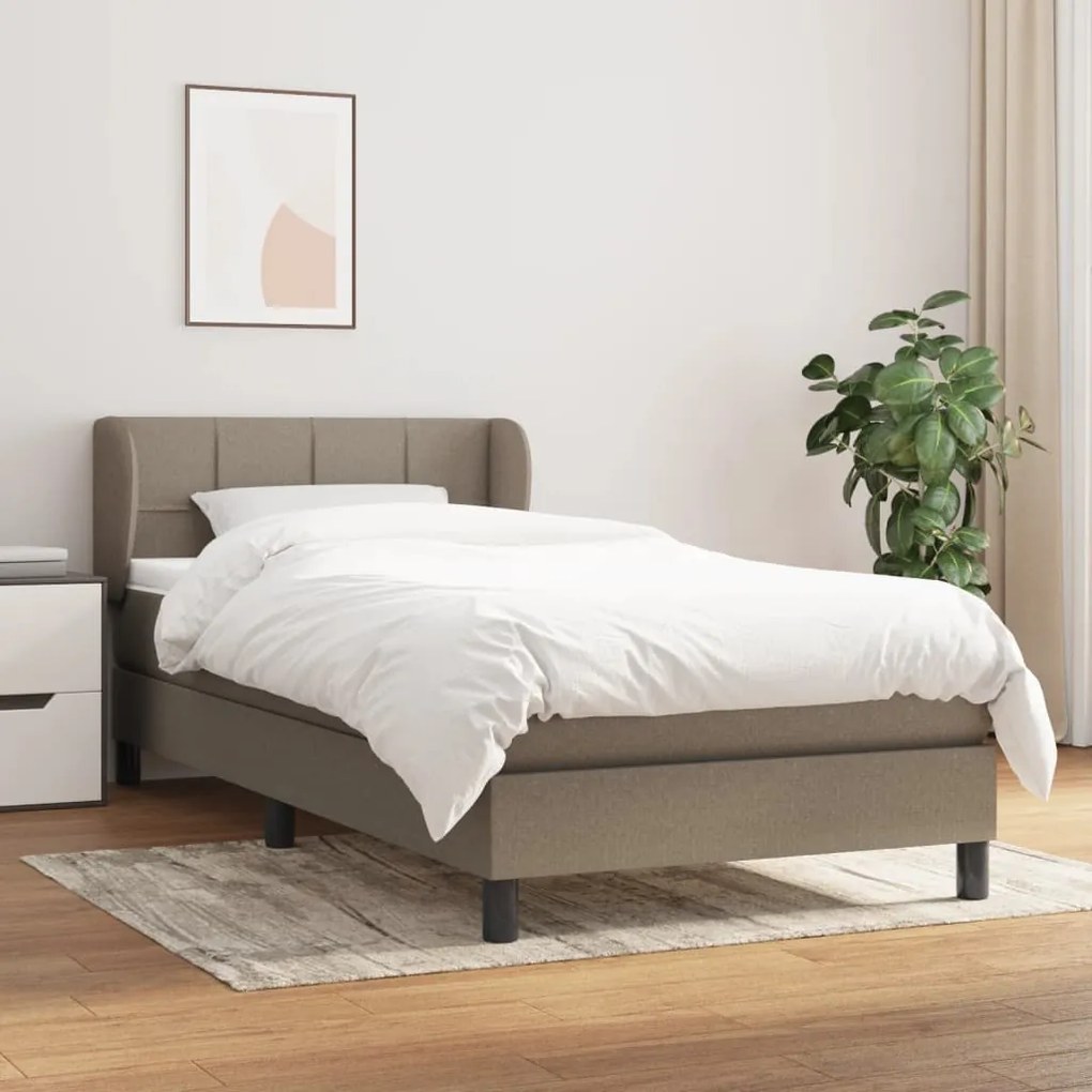 Box spring postel s matrací taupe 90x200 cm textil 3126217