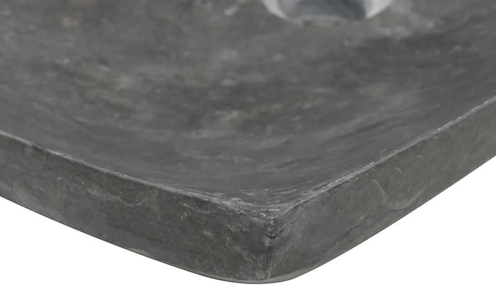 Umyvadlo 50 x 35 x 12 cm mramor černé 142764
