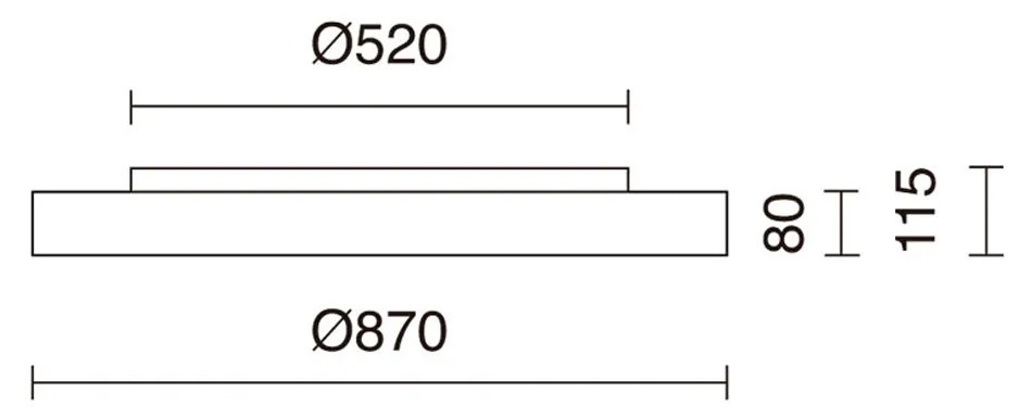 Indeluz 801B-L31A3B-01 stropní přisazené LED svítidlo Bilog L, bílé, 96W, 3000K ø87cm