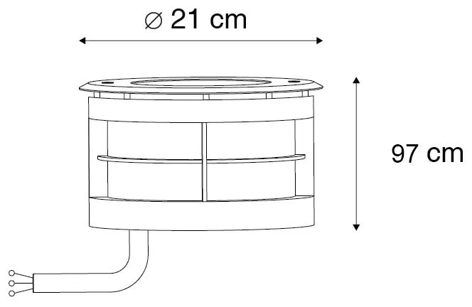 Moderní bodové svítidlo do země ocel včetně LED 20W - Bridge
