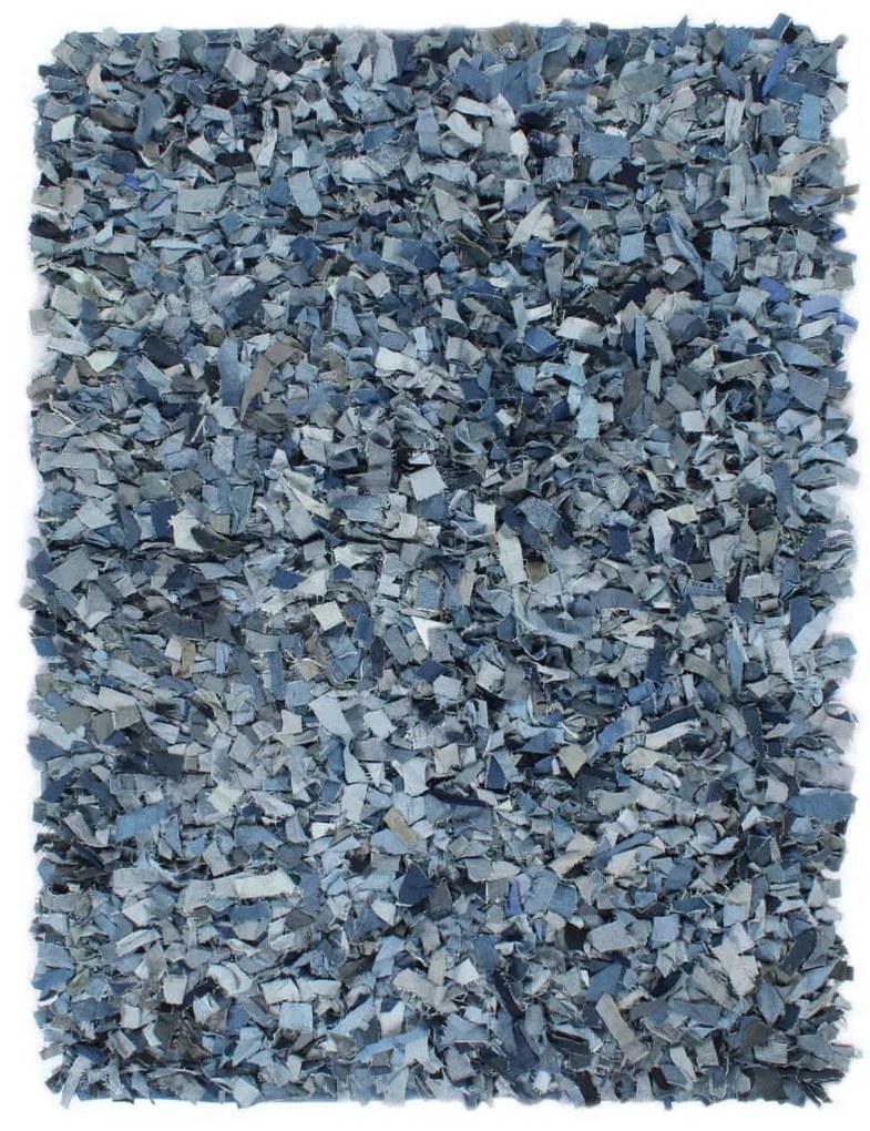 Shaggy koberec riflovina - modrý | 120x170 cm