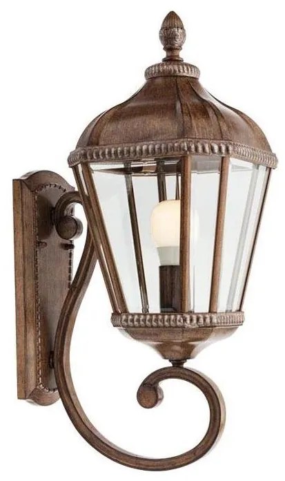 Redo 9656 - Venkovní nástěnná lampa ESSEN 1xE27/70W/230V IP44 hnědá/patina