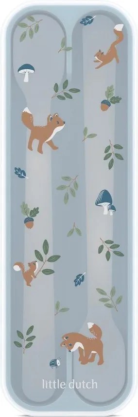 Světle modré plastové dětské lžičky v sadě 2 ks Forest Friends – Mepal