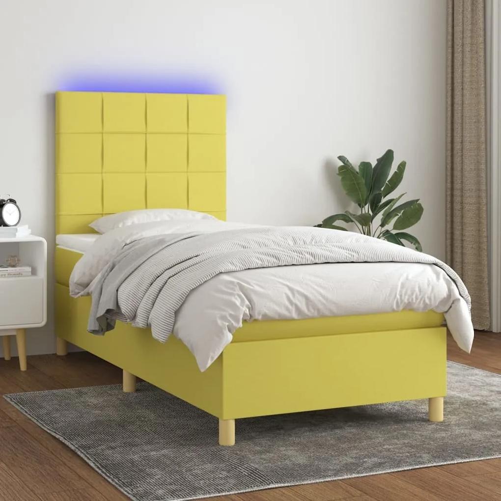 vidaXL Box spring postel s matrací a LED 80 x 200 cm textil [3135390] Barva: Tmavě šedá