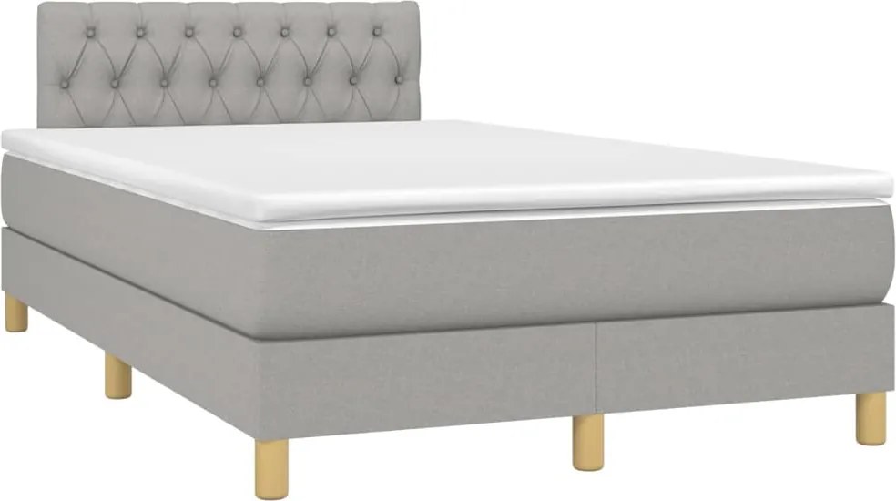 Box spring postel s matrací světle šedá 120 x 200 cm textil 3140841