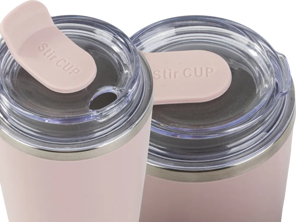 Verk Group Samomíchací hrnek 350 ml, ocelový termos na studené i horké nápoje, s usb kabelem