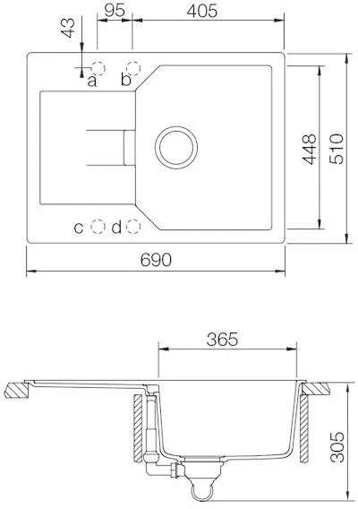 Schock Dřez MANHATTAN D-100S Nero (horní uložení)