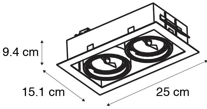 Chytré zapuštěné bodové svítidlo černé 2-světelné nastavitelné vč. 2 Wifi GU10 70mm - Oneon 70