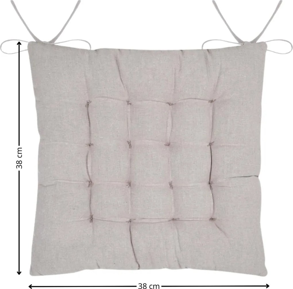 Oboustranný podsedák na židli Tilda 38x38 cm šedý