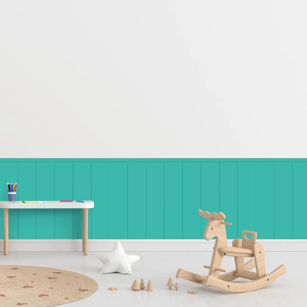 PIPPER. Textilní samolepící tapeta - Obdélník - Tyrkysová barva Barva: Tmavá, Velikost: 60cm
