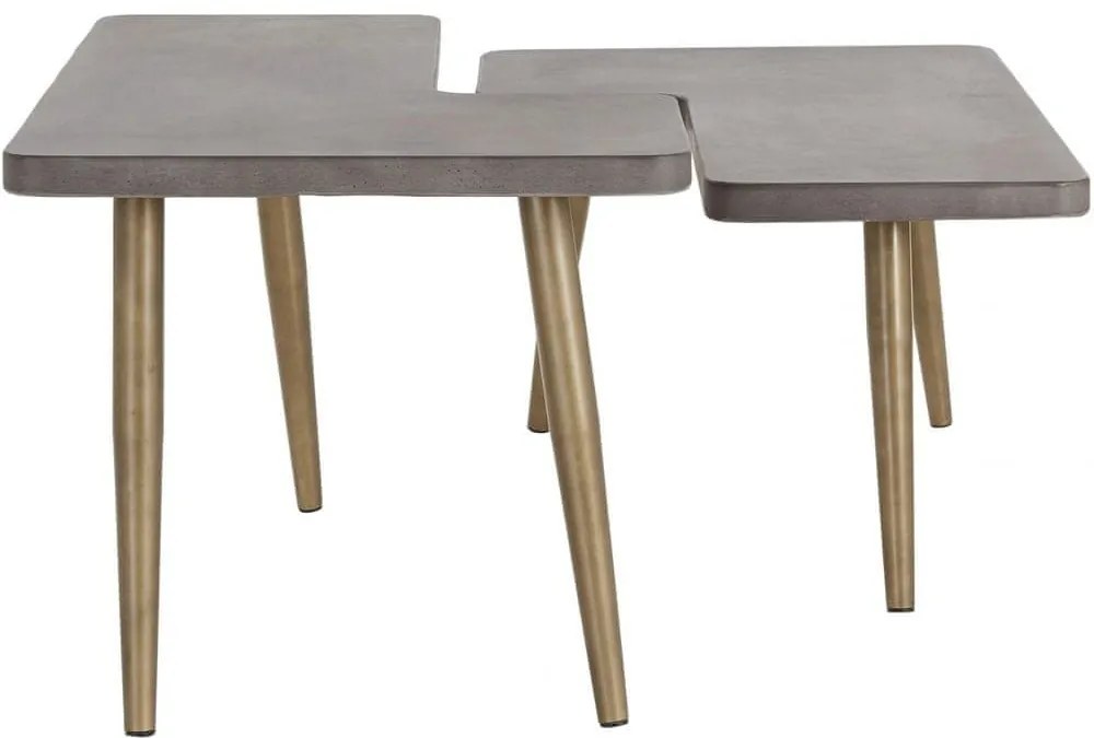 Danish style Konferenční stolek Loup (SADA 2 ks), 80 cm, beton
