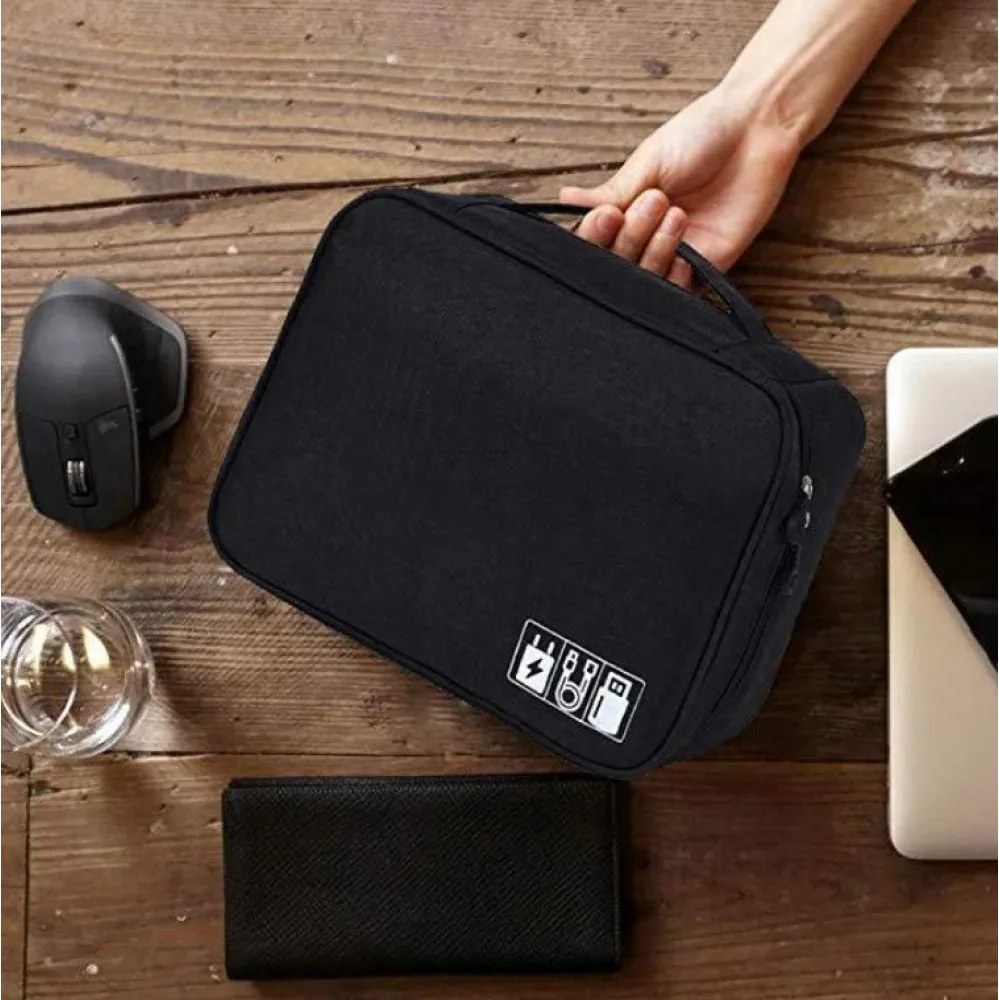 eCarla Cestovní organizér na kabely a elektro zařízení TECHBAG, černý/šedý