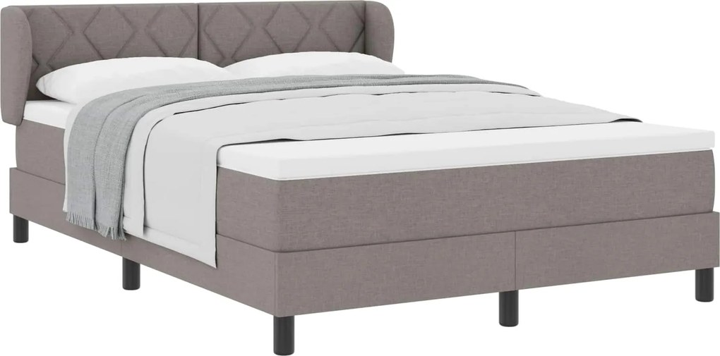 Postel s boxspringem s čelo Taupe 160 x 200 cm textil 3340098