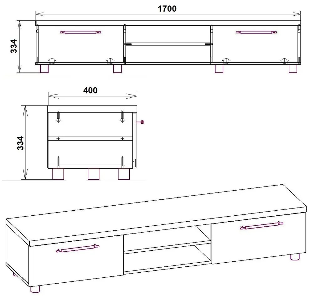 Vomaks TV stolek MG-2-1 bílá