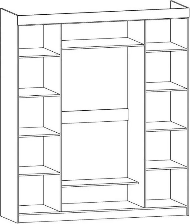 Sestava do ložnice FRANKO bílý mat (postel 160, 2x NS, komoda, skříň, zrcadlo)