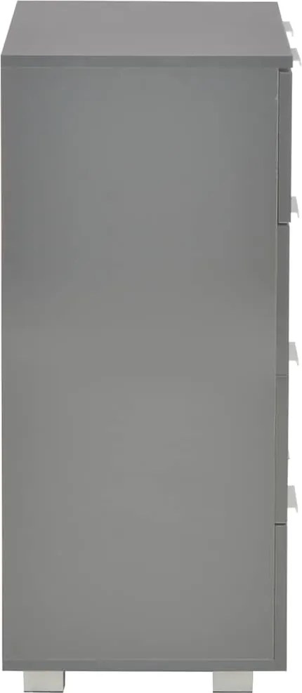 Příborník šedý s vysokým leskem 60x35x80 cm kompozitní dřevo 283714
