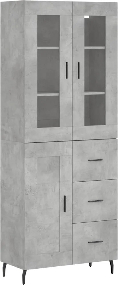 Skříň highboard betonově šedá 69,5x34x180 cm kompozitní dřevo 3198677