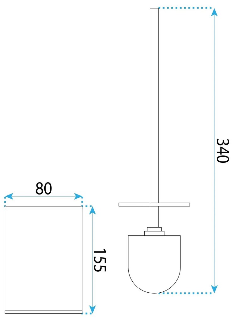 Rea Til, kovový stojan na WC s kartáčem, broušená ocel, REA-88096